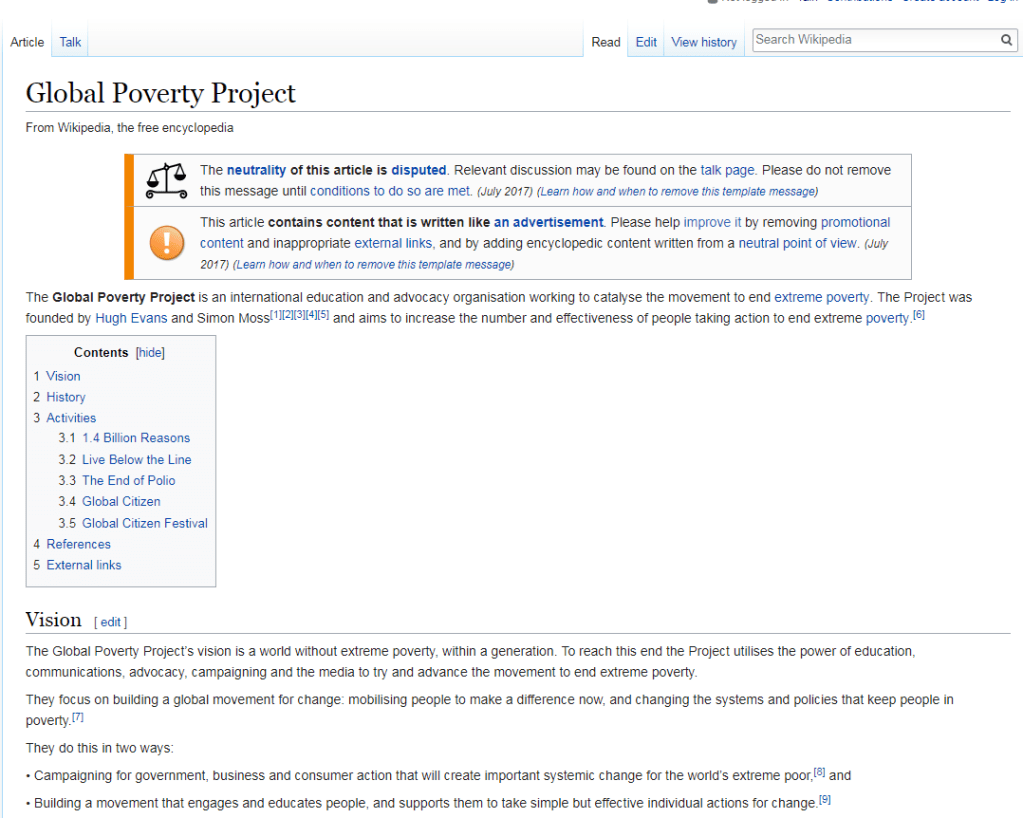 Global Poverty Project – Four Moves
